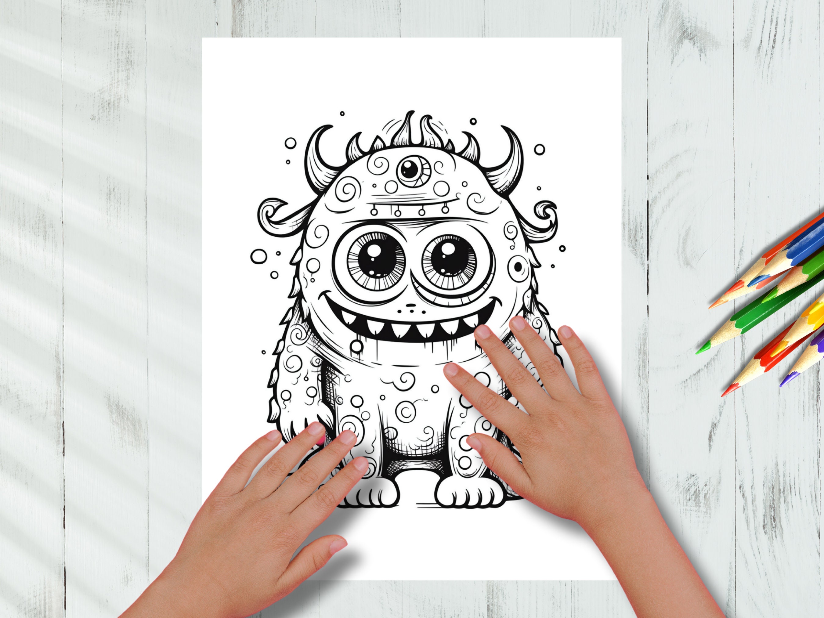 Cute Monsters Coloring Book Spooky Edition Printable Halloween Coloring ...