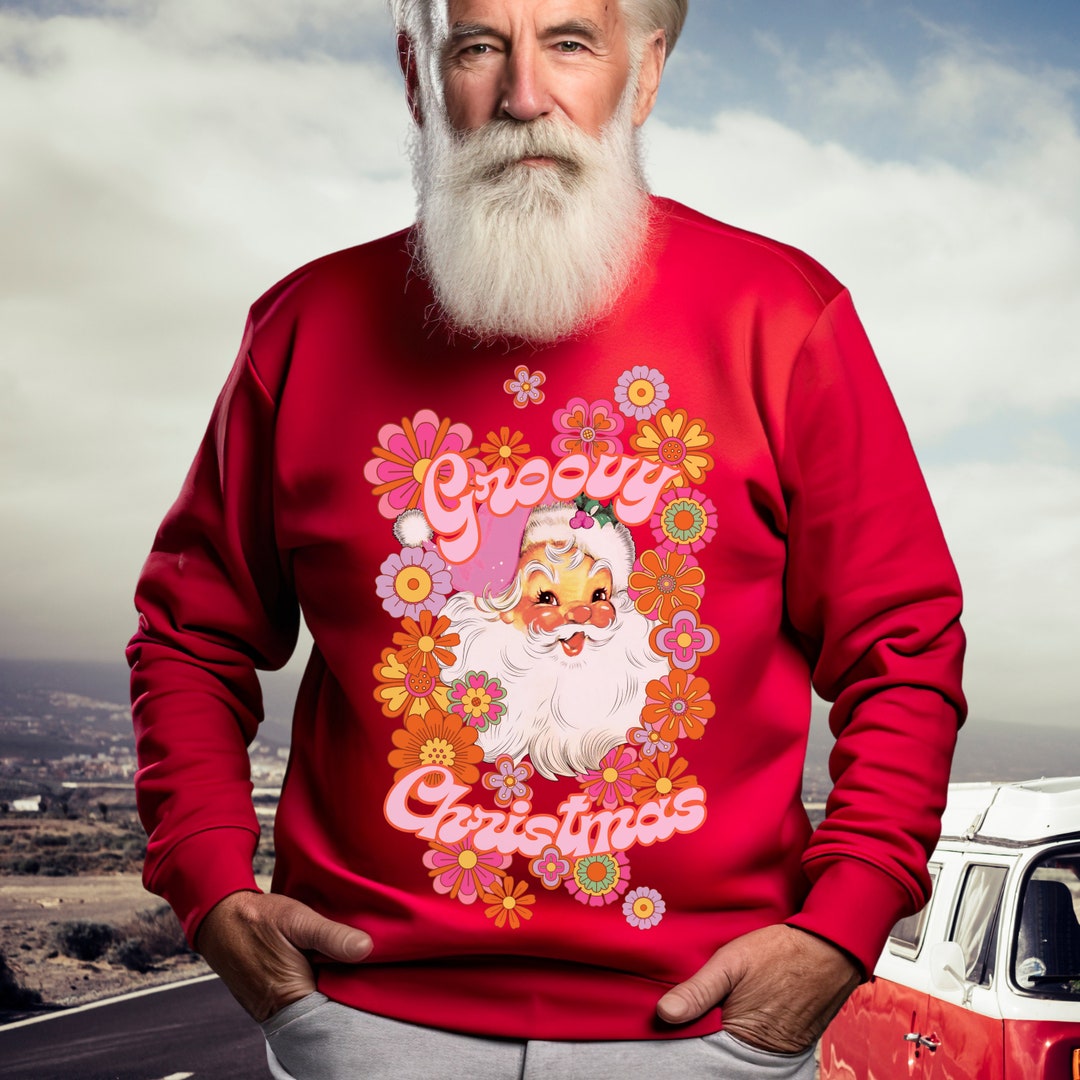 Pink Santa Shirt Pink Vintage Santa Sweater Retro Pink Santa - Etsy Finland