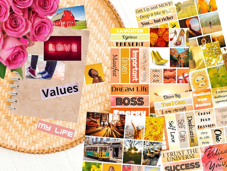 Vision Board Printables 2024 Vision Board Kit Manifesting Kit Etsy