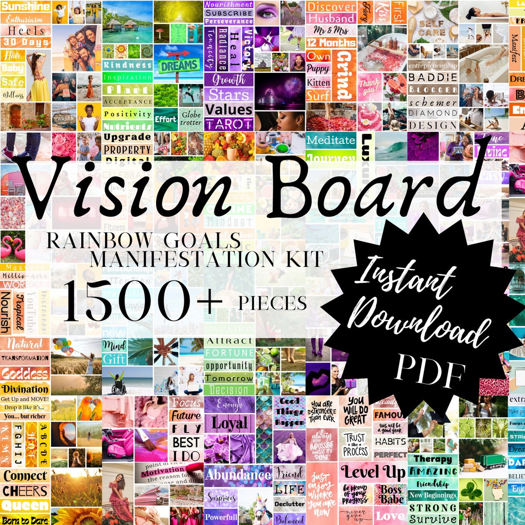 Vision Board Printables 2025 Vision Board Kit Manifesting Kit Mood ...