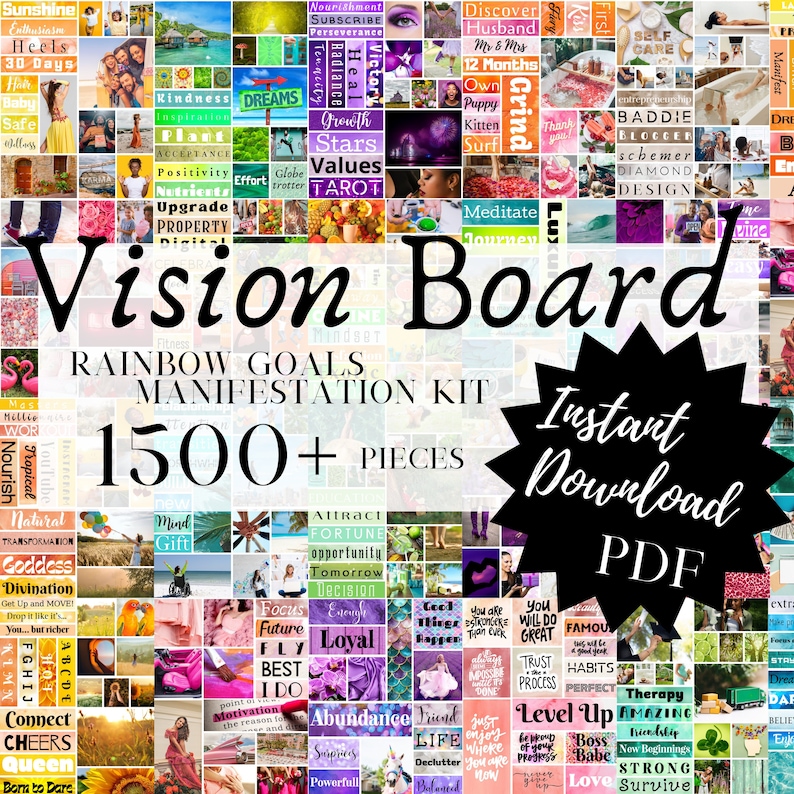 Vision Board Printables 2025 Vision Board Kit Manifesting Kit Mood ...