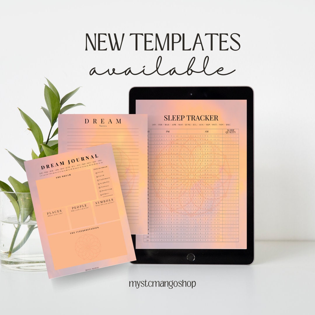 Dream & Sleep Journal Tracker - 3 Printable Pages - Digital Download ...