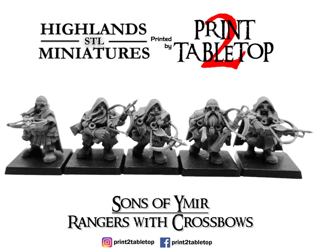 Dwarf Rangers crossbows Sons of Ymir 28mm 32mm Highlands Miniatures ...