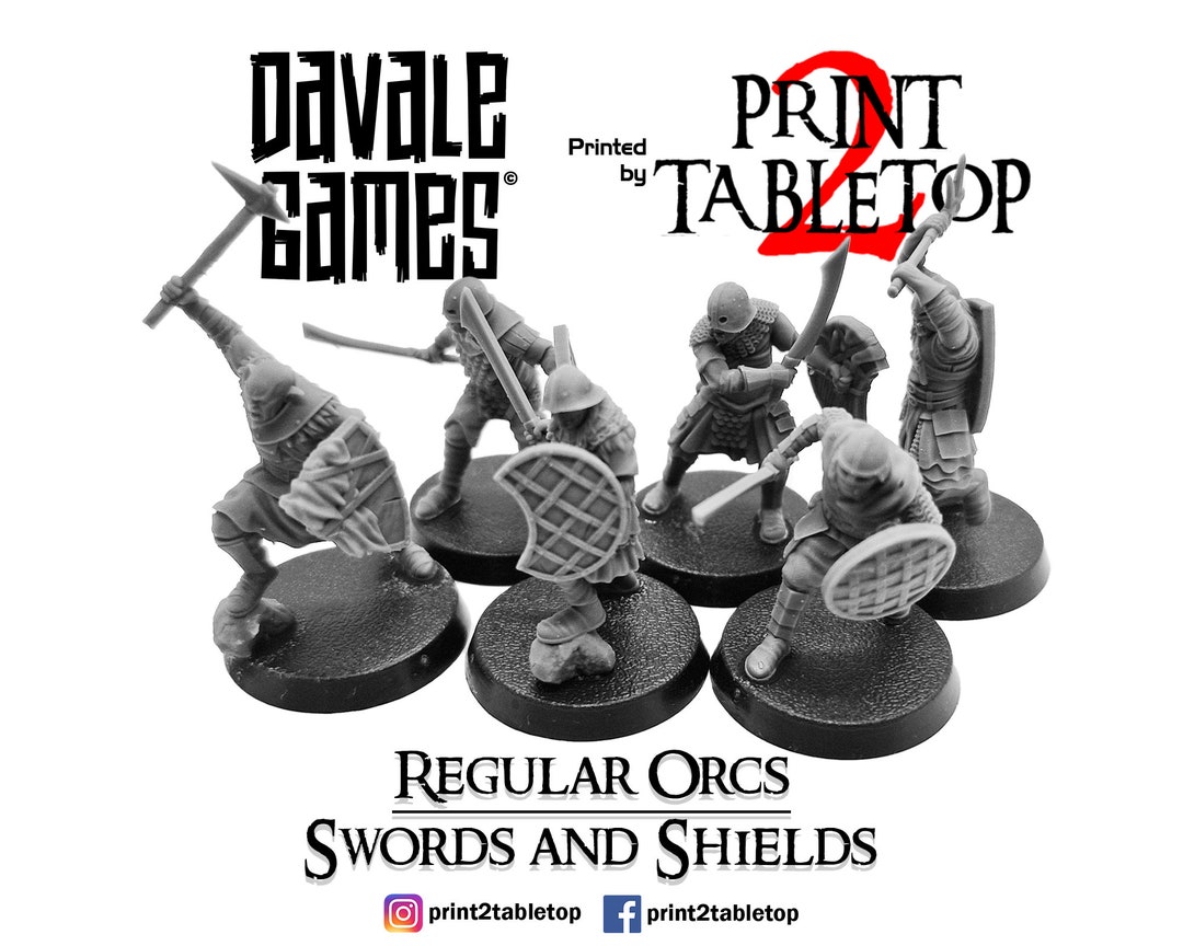 Regular Orcs Swords & Shields Regular Orcs 28mm Davale Games Fantasy ...