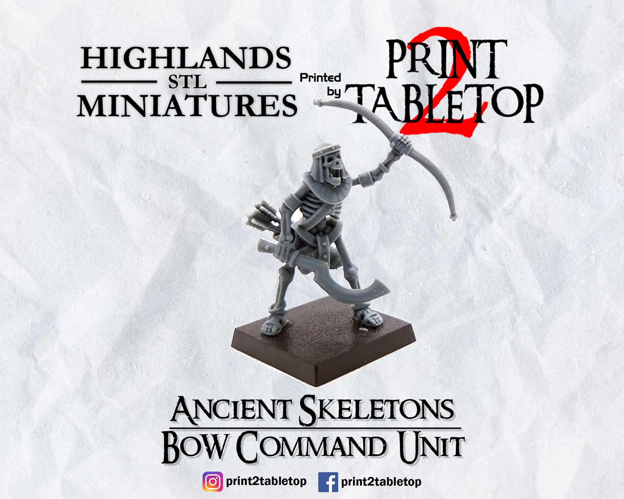 Ancient Skeletons Bow Command Group 28mm 32mm Highlands Miniatures Fantasy Miniature - Etsy