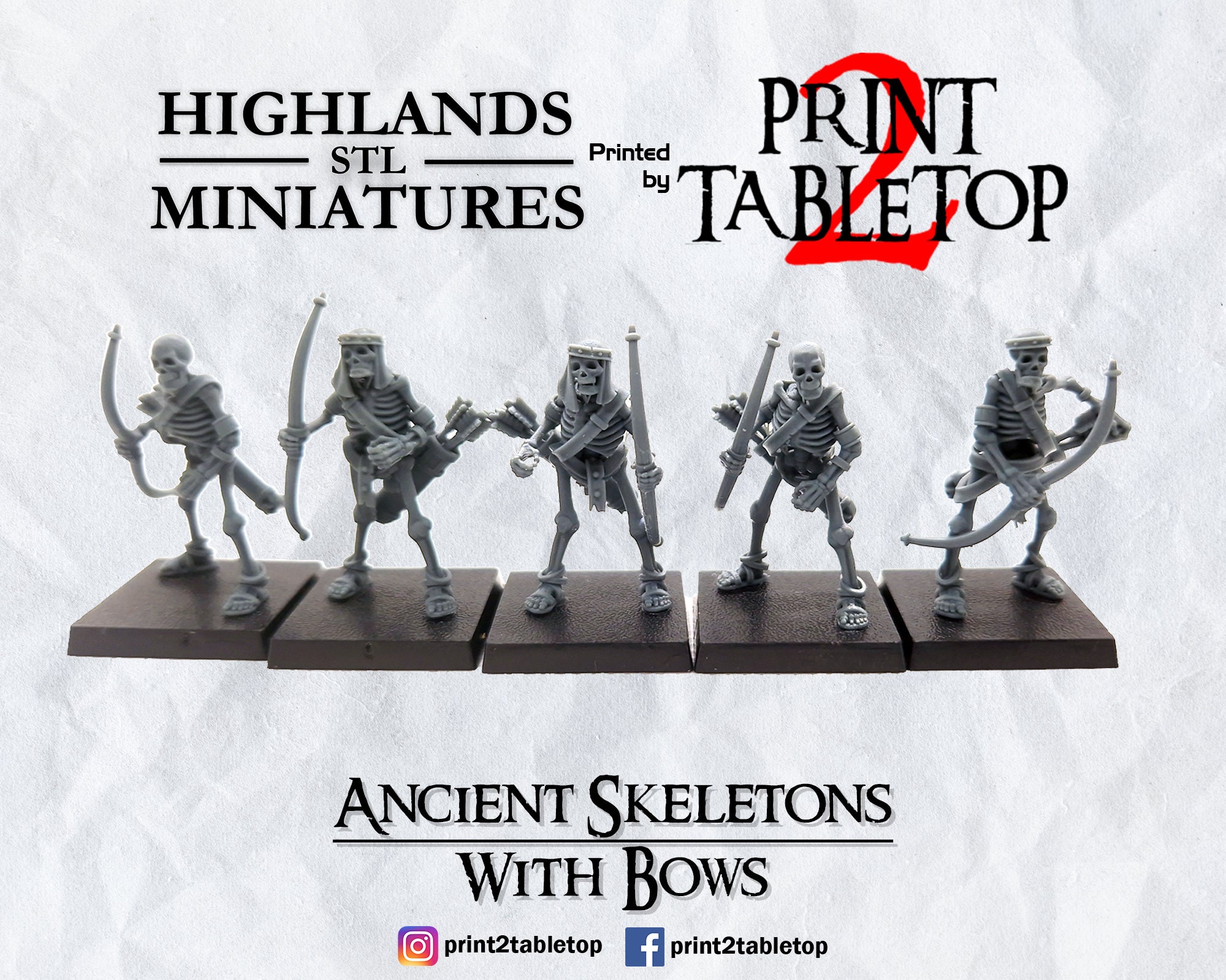 Ancient Skeletons Bows 28mm 32mm Highlands Miniatures Fantasy Miniature ...
