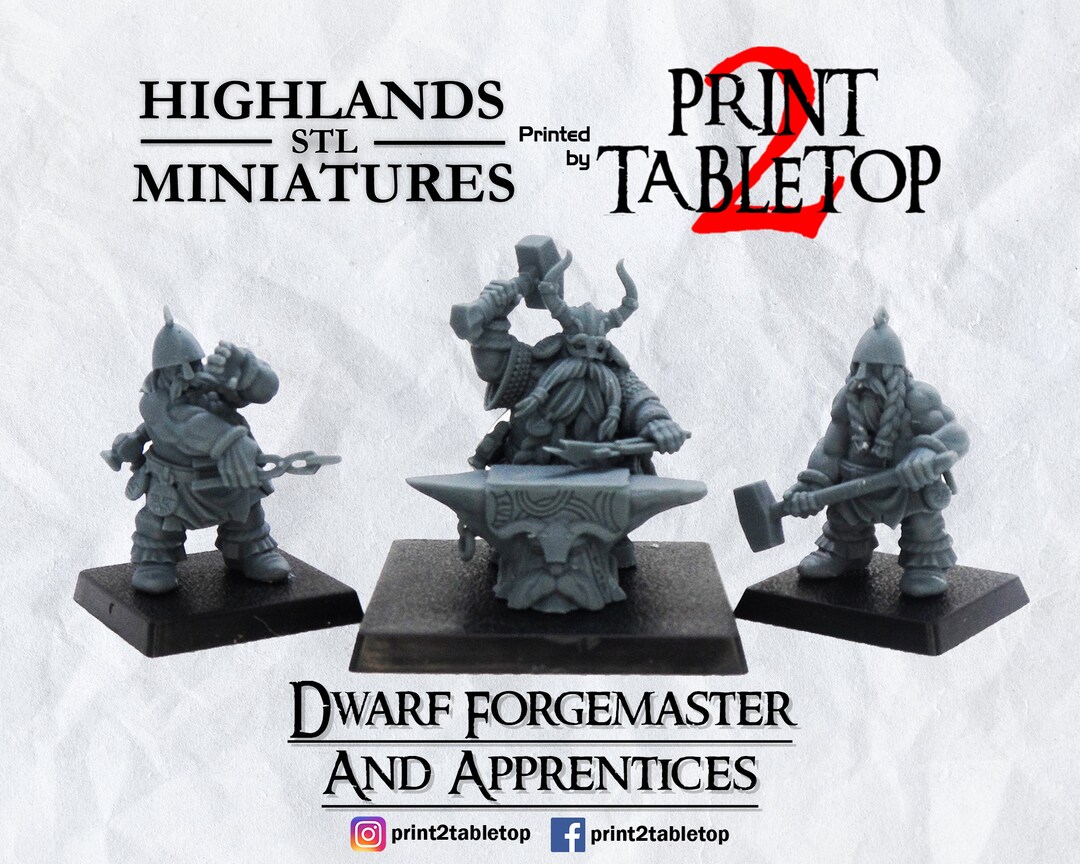 Dwarf Forgemaster With Apprentices Sons of Ymir 28mm 32mm Highlands ...