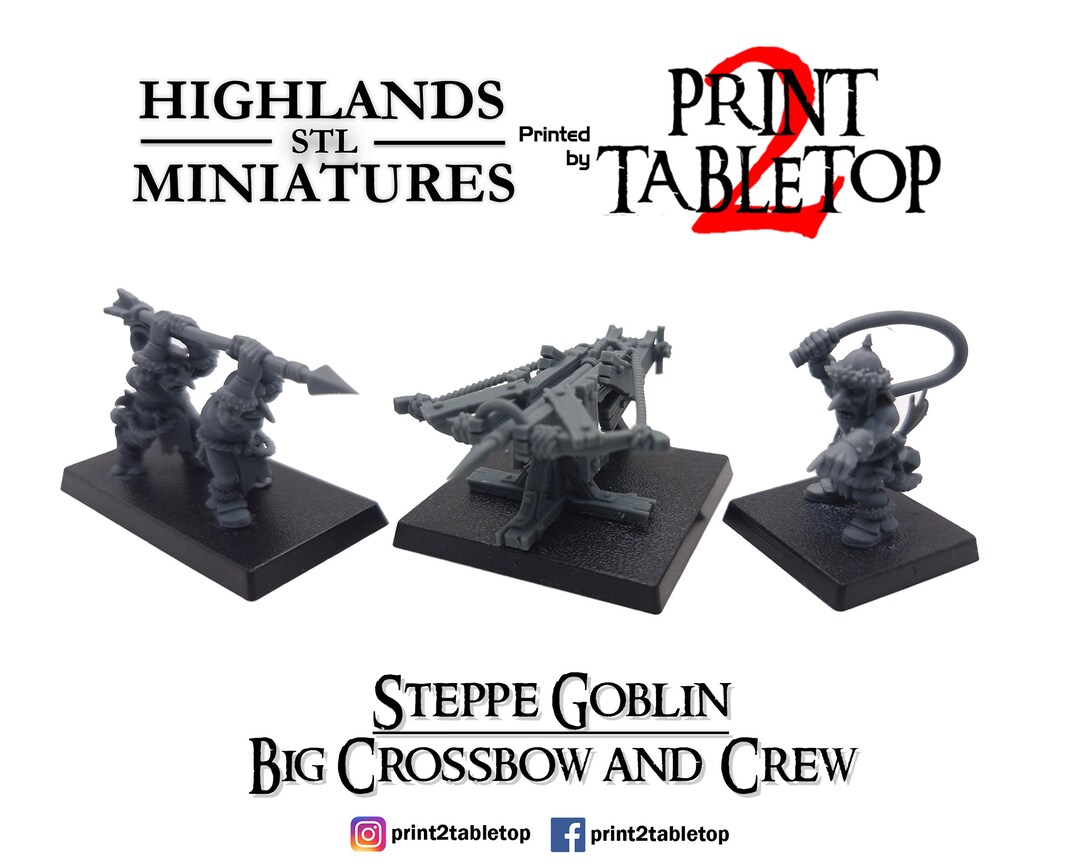 Steppe Goblin Big Crossbow Artillery 28mm 32mm Highlands Miniatures ...