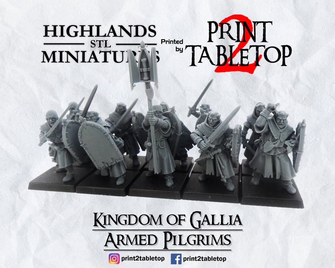 Armed Pilgrims Gallia 28mm 32mm Highlands Miniatures Fantasy Miniature ...