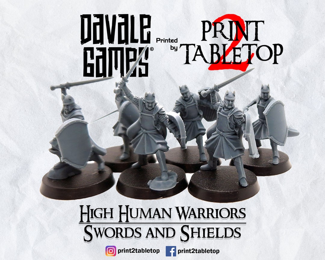 High Human Warriors Swords & Shields 28mm Davale Games Fantasy ...