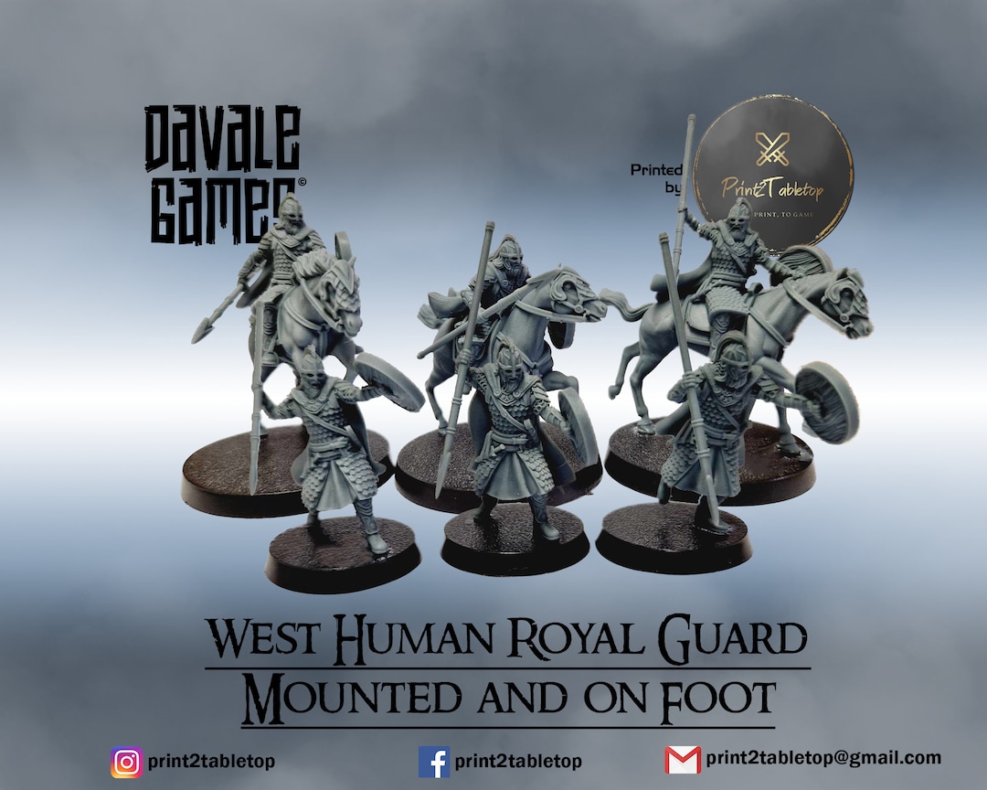 West Human Royal Guard Mounted & on Foot MIXED 28mm Davale Games ...