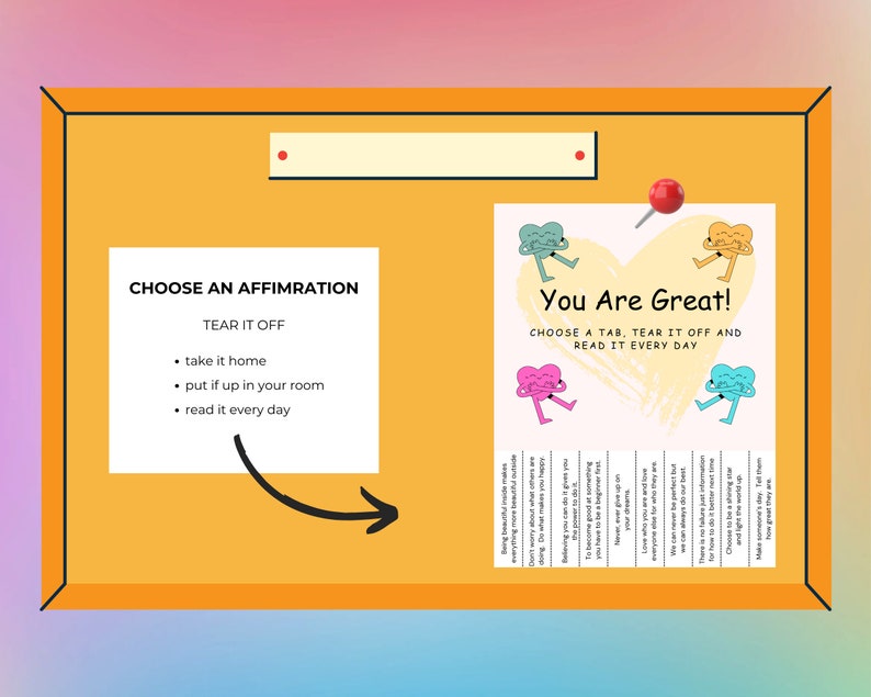 Positive Affirmations for Kids Tear off Flyer | Printable | 2 Sheets of ...