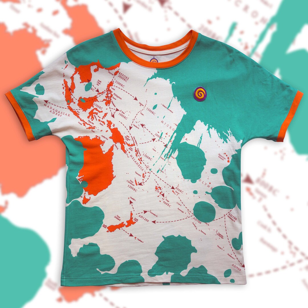 Polynesian Explorer Shirt Map Gift Colourful Clothing - Etsy
