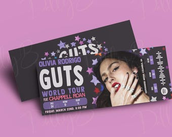 GUTS World Tour | Olivia Rodrigo | Customisable Ticket - Etsy UK