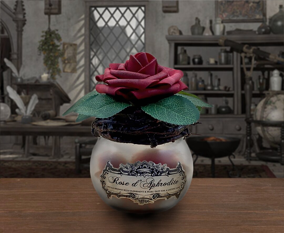 Rose D’aphrodite Love Potion Magic Apothecary Herbology Glass Bottle ...