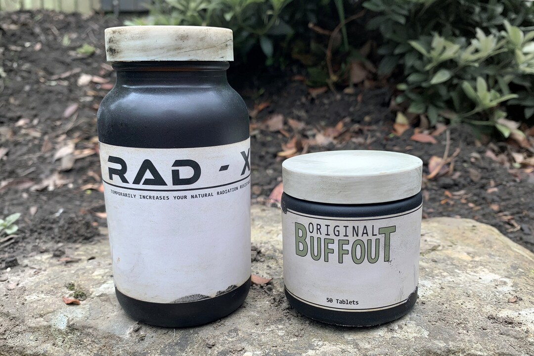 Buffout RAD-X Med-tek Chem Glass Jar Bottle Prop - Etsy