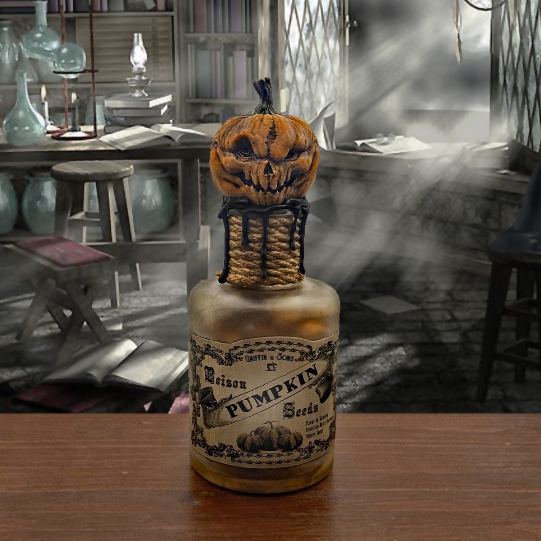 Poison Pumpkin Seeds Potion Magic Apothecary Herbology Glass Bottle ...