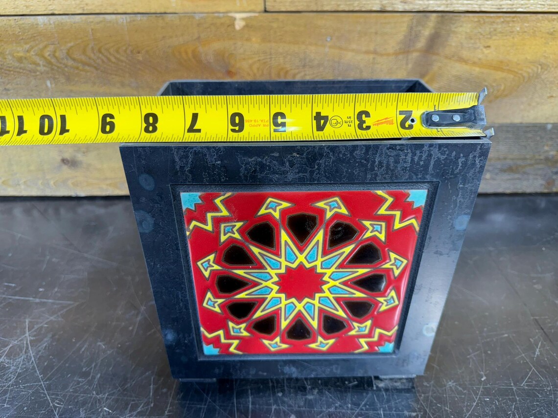 Metal Planter / Steel Planter With Custom Tile - Etsy
