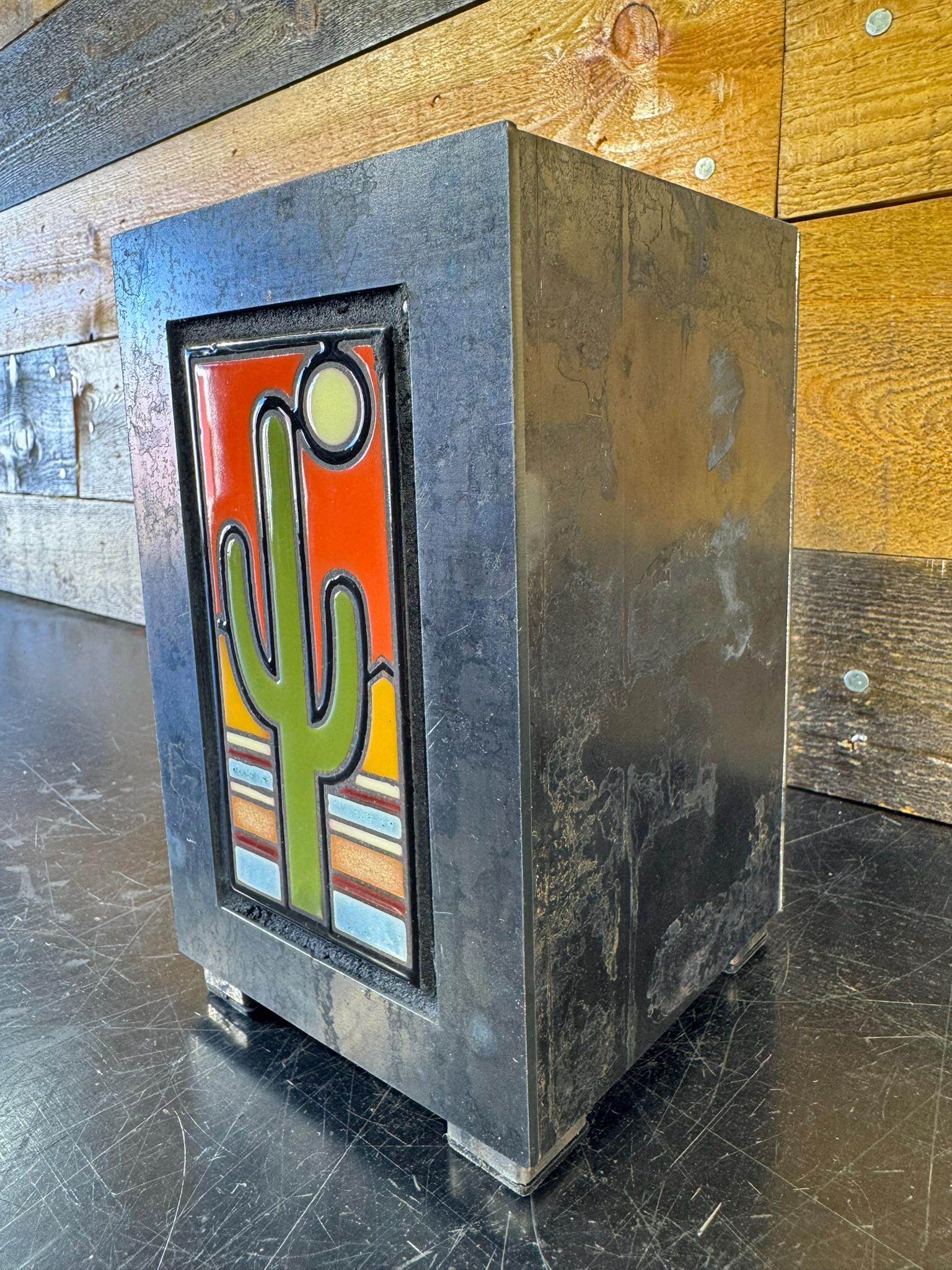 Metal Planter / Steel Planter With Custom Tile - Etsy