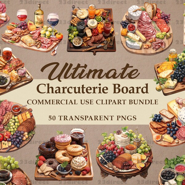 Charcuterie Board Clipart - Etsy