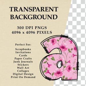 Pink Flowers Alphabet Doodle Letters | Colorful Pink Flowers Font ...