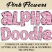 Pink Flowers Alphabet Doodle Letters | Colorful Pink Flowers Font ...