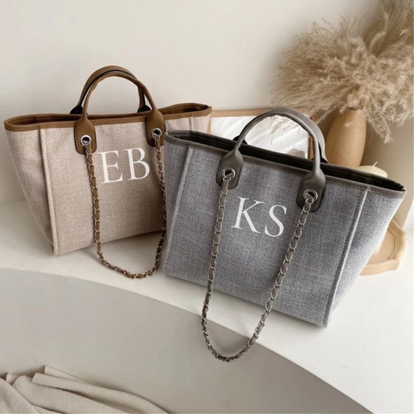 Initial Tote Bag - Etsy