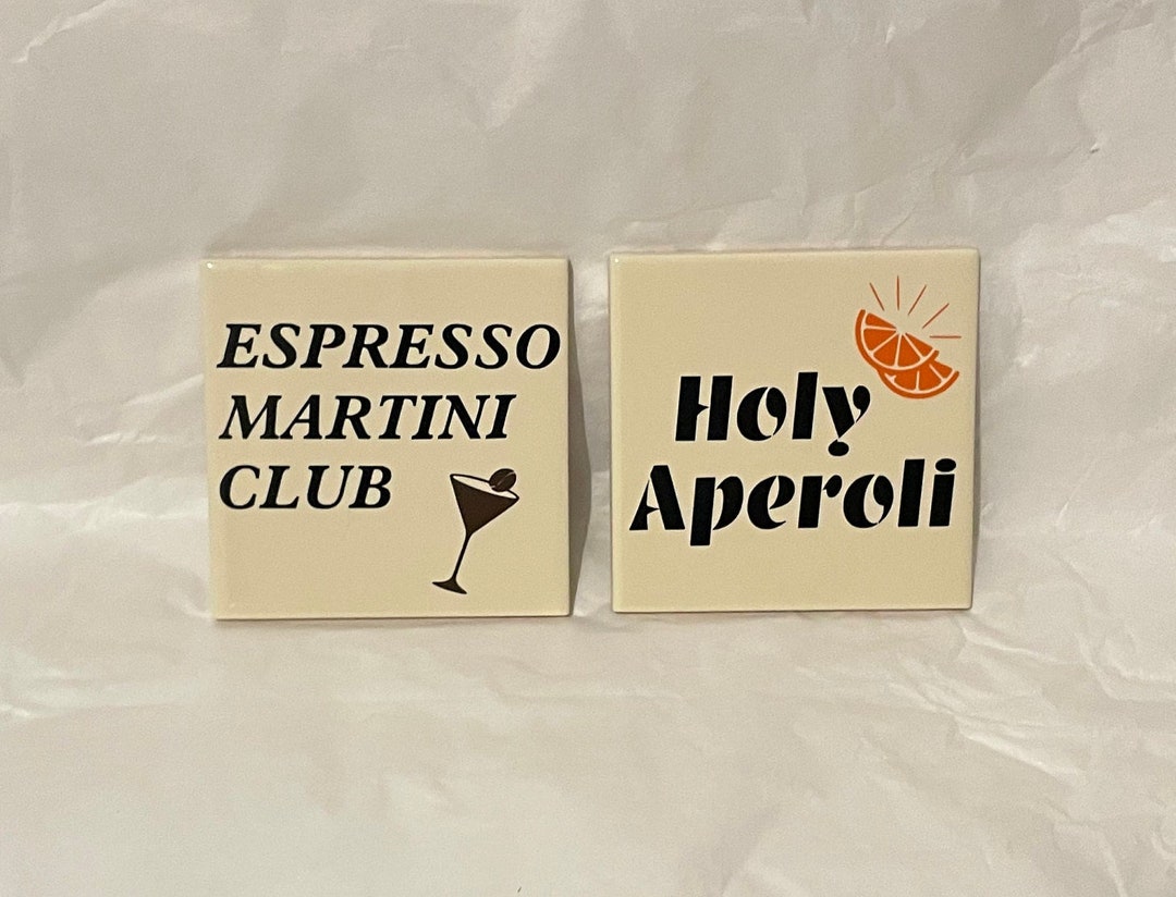 Aperol Spritz, Espresso Martini Club, Wall Decoration, Wall Tiles With Saying, Tile With Saying ...