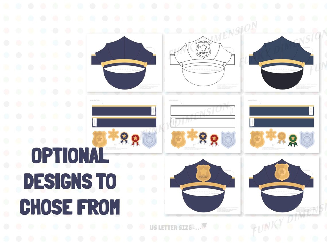Printable Paper Police Officer Hat | Officer Badges Hat Paper Crown ...
