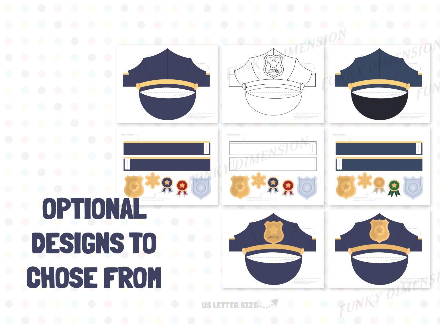 Printable Paper Police Officer Hat | Officer Badges Hat Paper Crown ...