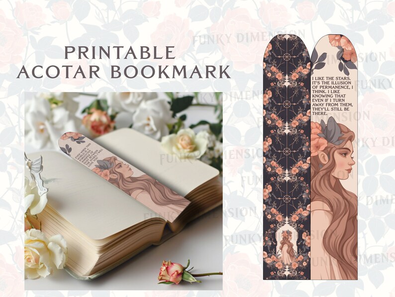 3 ACOTAR Printable Bookmarks, Sarah J. Maas Inspired Digital Download ...