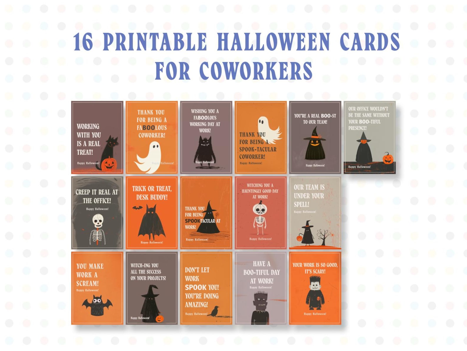 Printable Happy Halloween Cards for Coworkers–appreciation Celebration ...