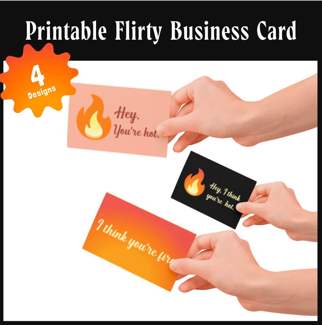 Printable Flirty Business Cards | First Move | Flirt Date Card | Party ...