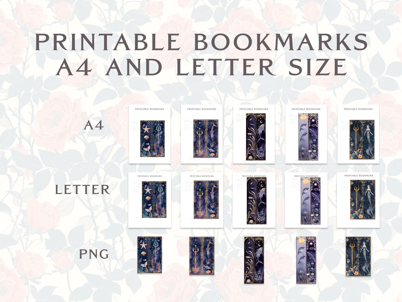 Printable Bookmarks | Under the Sea Magical for Book Lovers | Mermaid ...