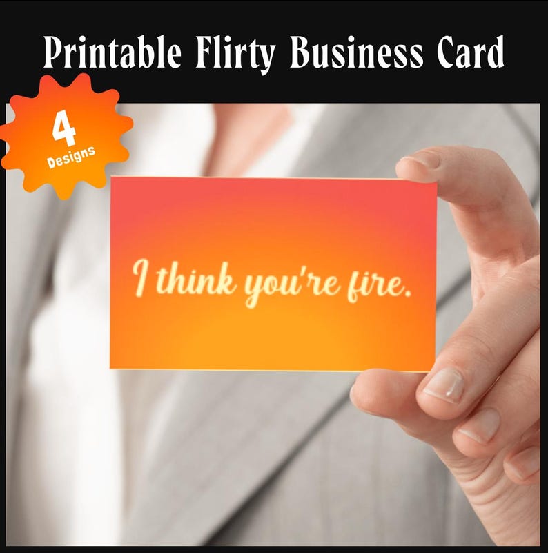 Printable Flirty Business Cards | First Move | Flirt Date Card | Party ...