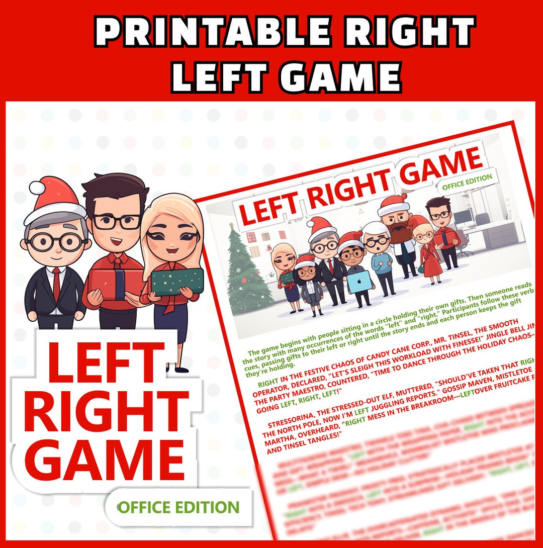 Christmas Left Right Game for Office Christmas Game, Team Building ...