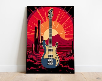 Queens of the Stone Age , Kyuss, Stoner Rock Inspired Poster - Guitar ...
