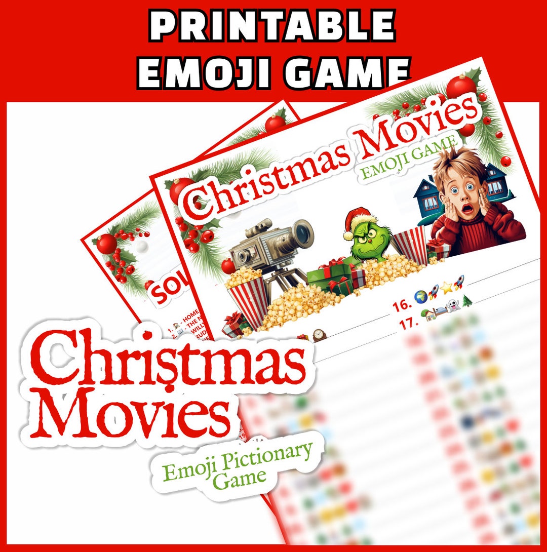 Christmas Movies Emoji Pictionary Christmas Printable Game Christmas ...