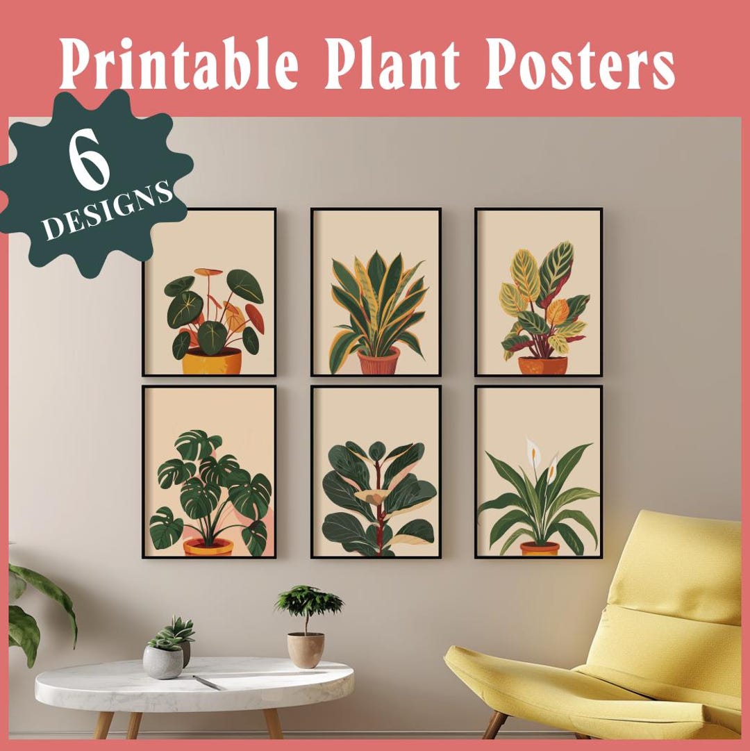 Digital Indoor Plant Stand Prints, Flower Market Poster Houseplant Wall ...