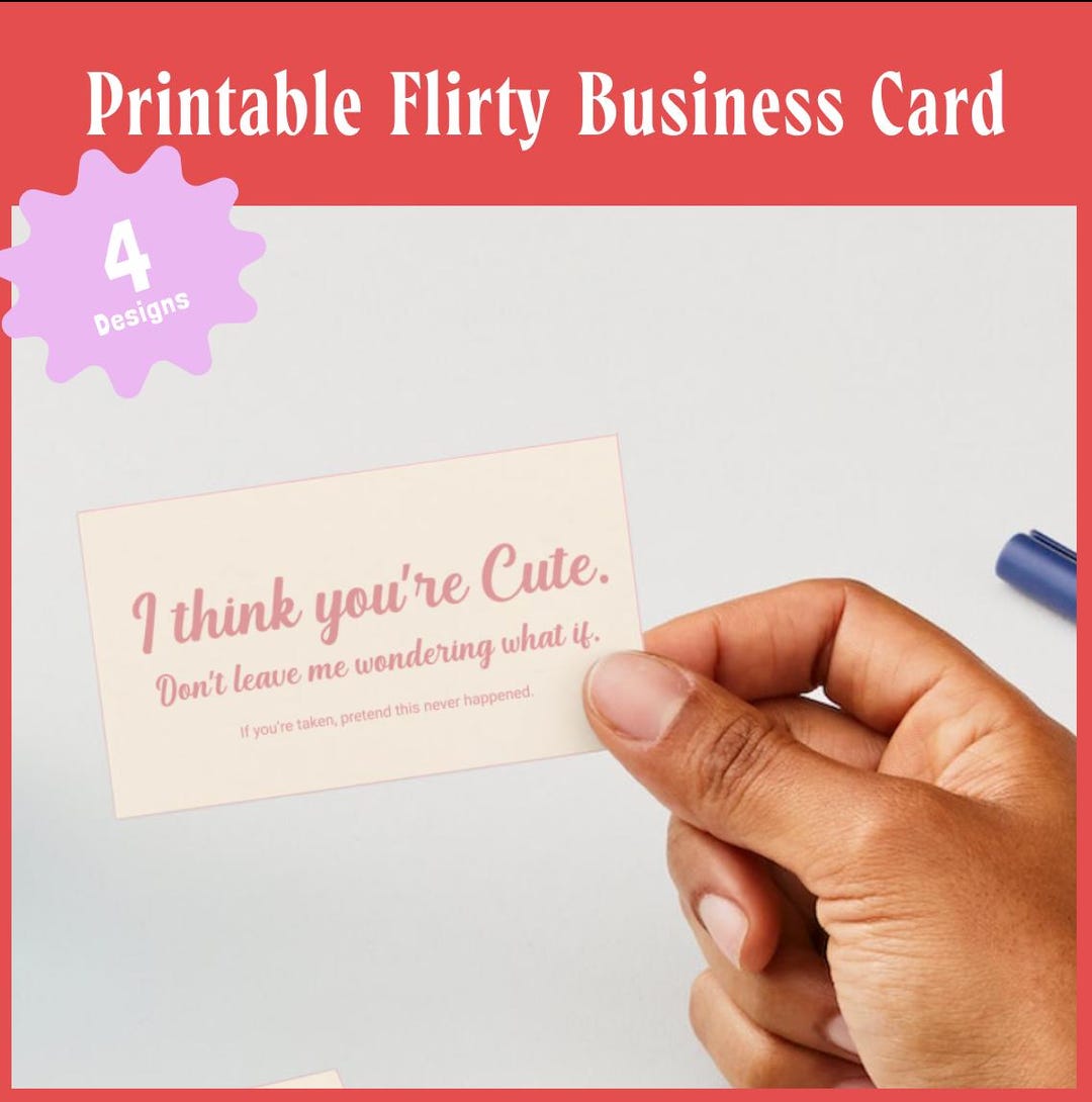 Printable Flirty Business Cards | First Move | Flirt Date Card | Party ...