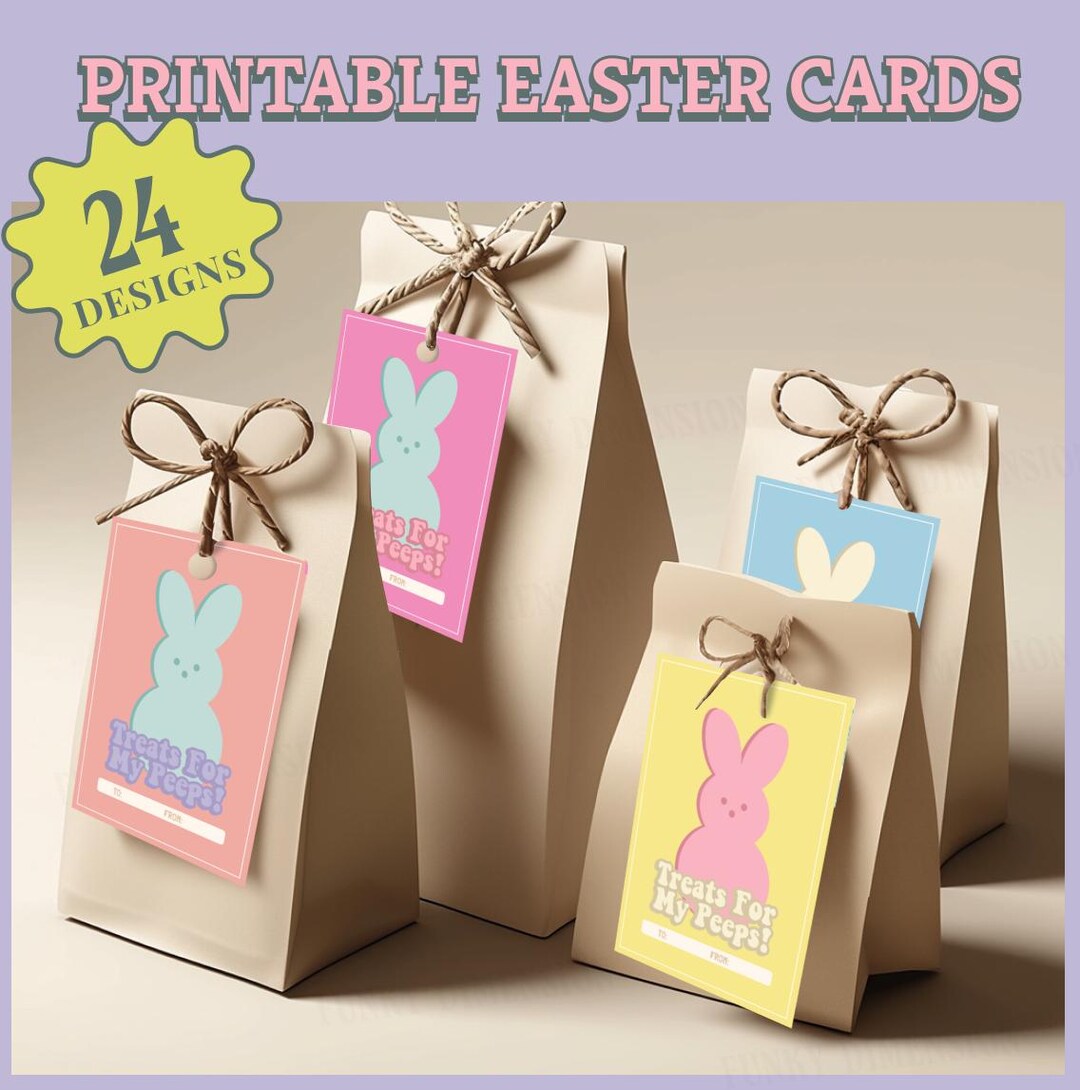 Printable Easter Treats Card Set | Treats for My Peep | Happy Easter ...