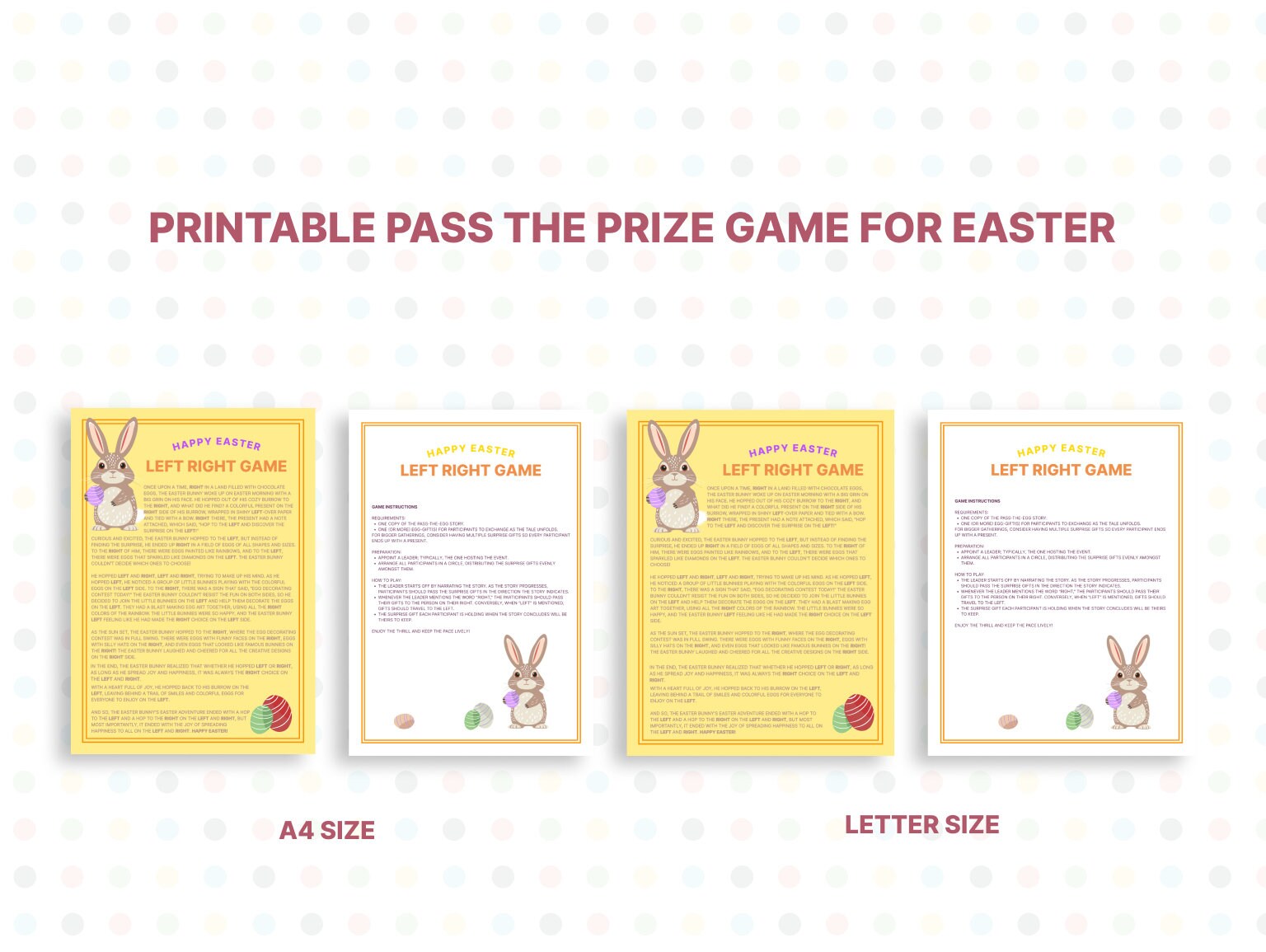 Easter Left Right Game Easter Egg Exchange Pass the Present Game Easter ...
