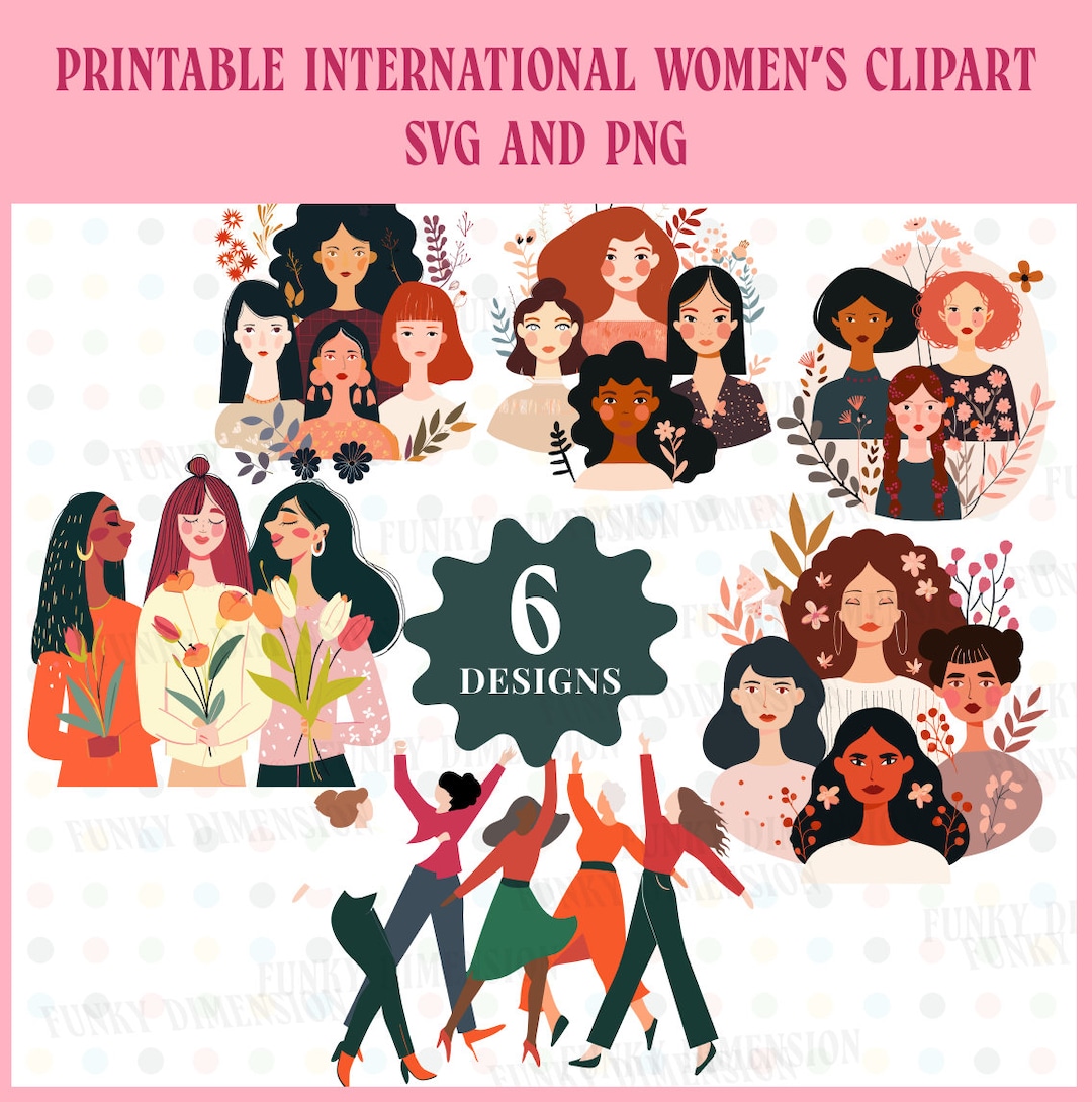 International Women's Day Clipart SVG PNG Bundle Empowerment ...