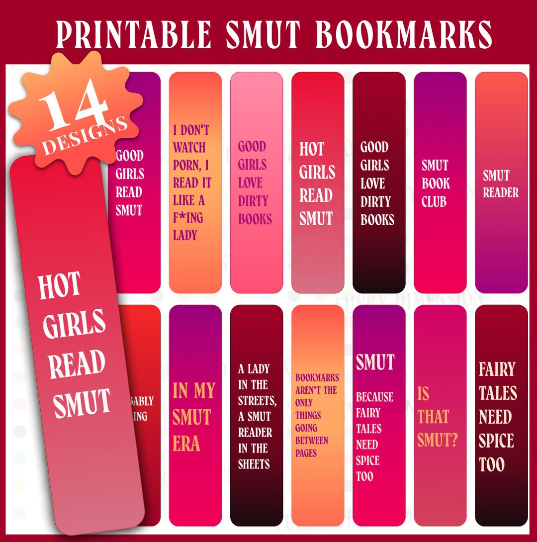 14 Printable SMUT Bookmarks for SMUT Readers Good Girls Read Smut Bad ...