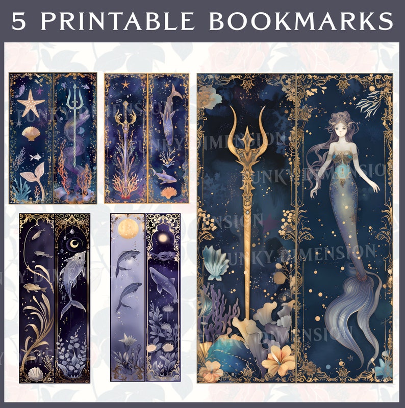Printable Bookmarks | Under the Sea Magical for Book Lovers | Mermaid ...