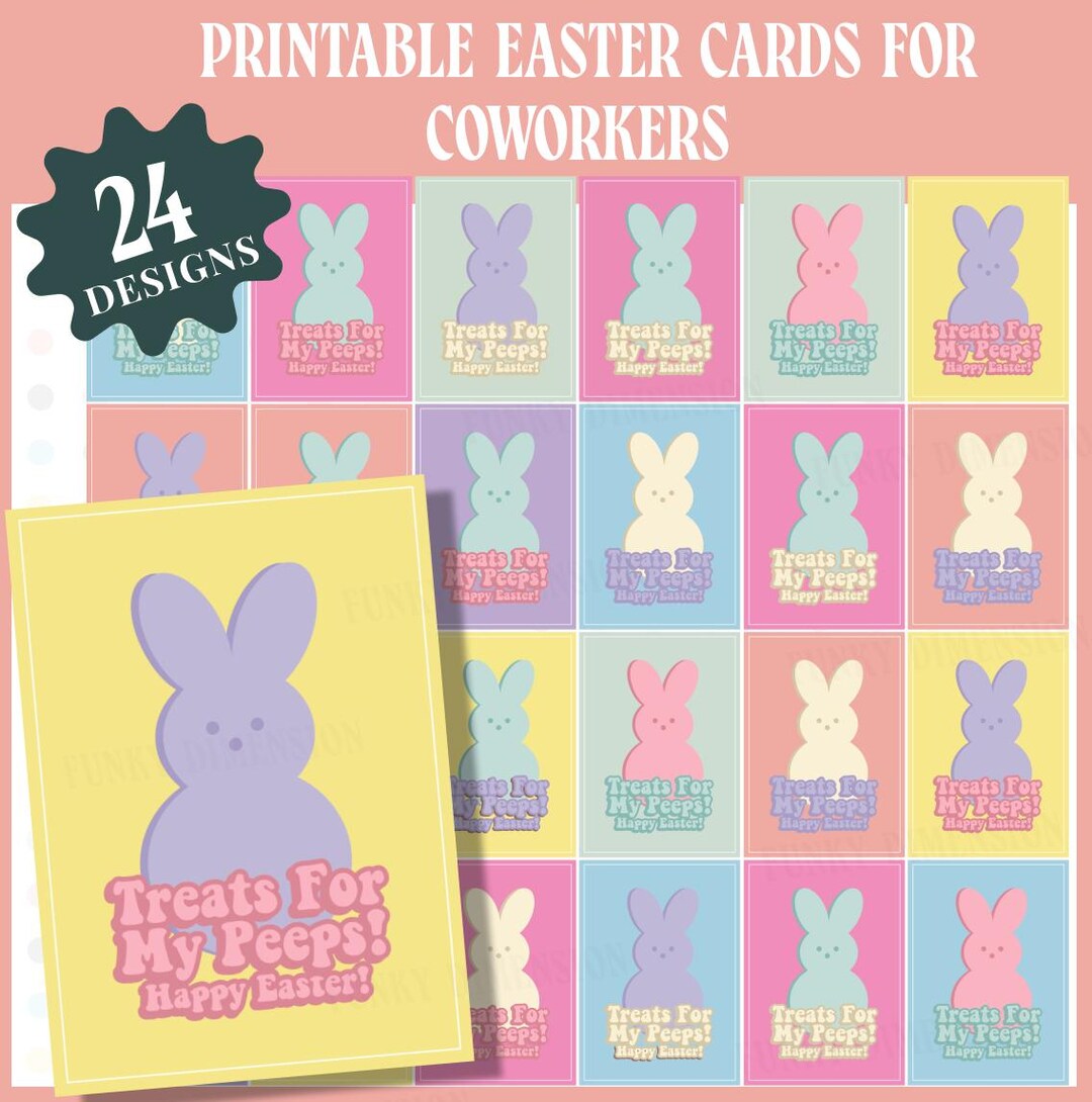 24 Printable Peep Card Set | Treats for My Peep | Happy Easter Cards ...
