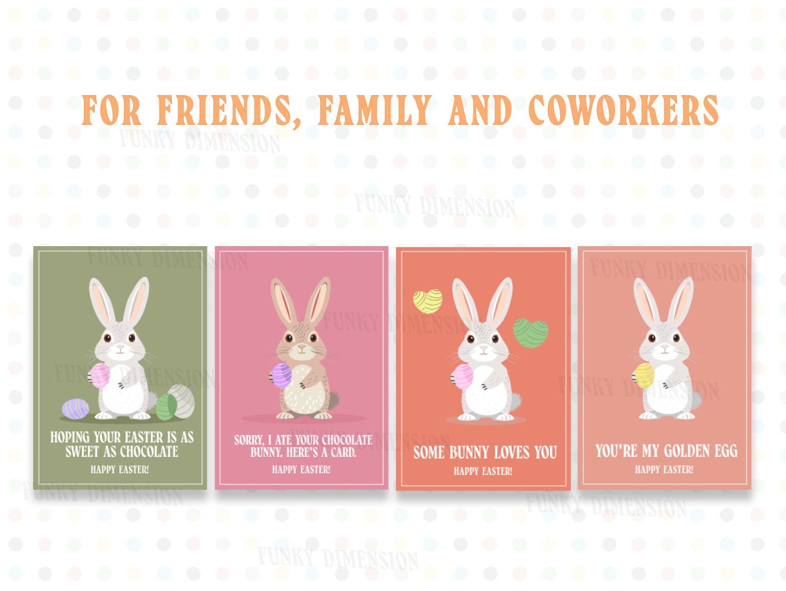 Happy Easter Printable Card Set Easter Eggs Postcard Digital Funny ...