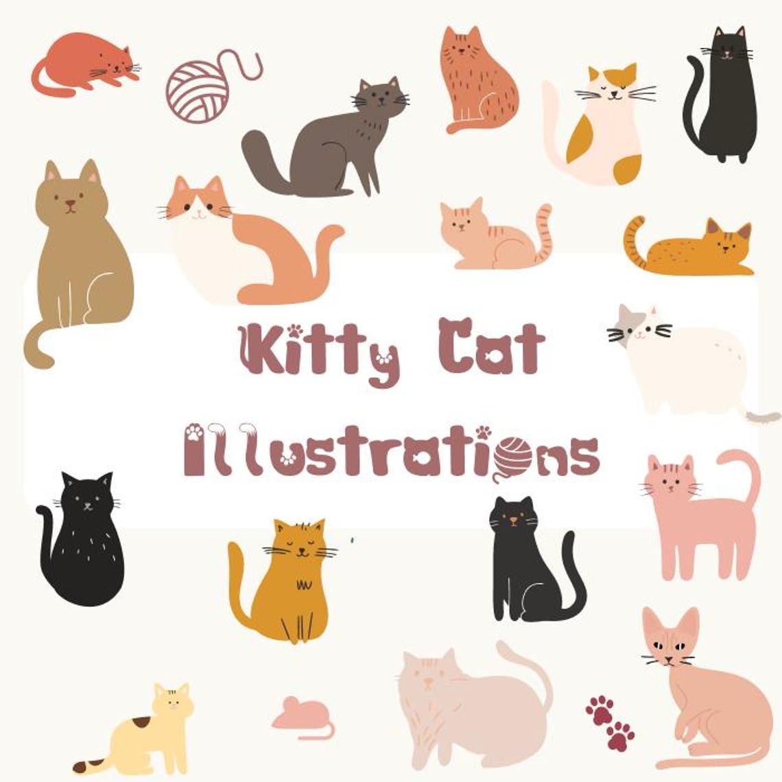Kitty Cat Font SVG OTF PNG, Alphabet Doodle Letters Lettering Feline ...