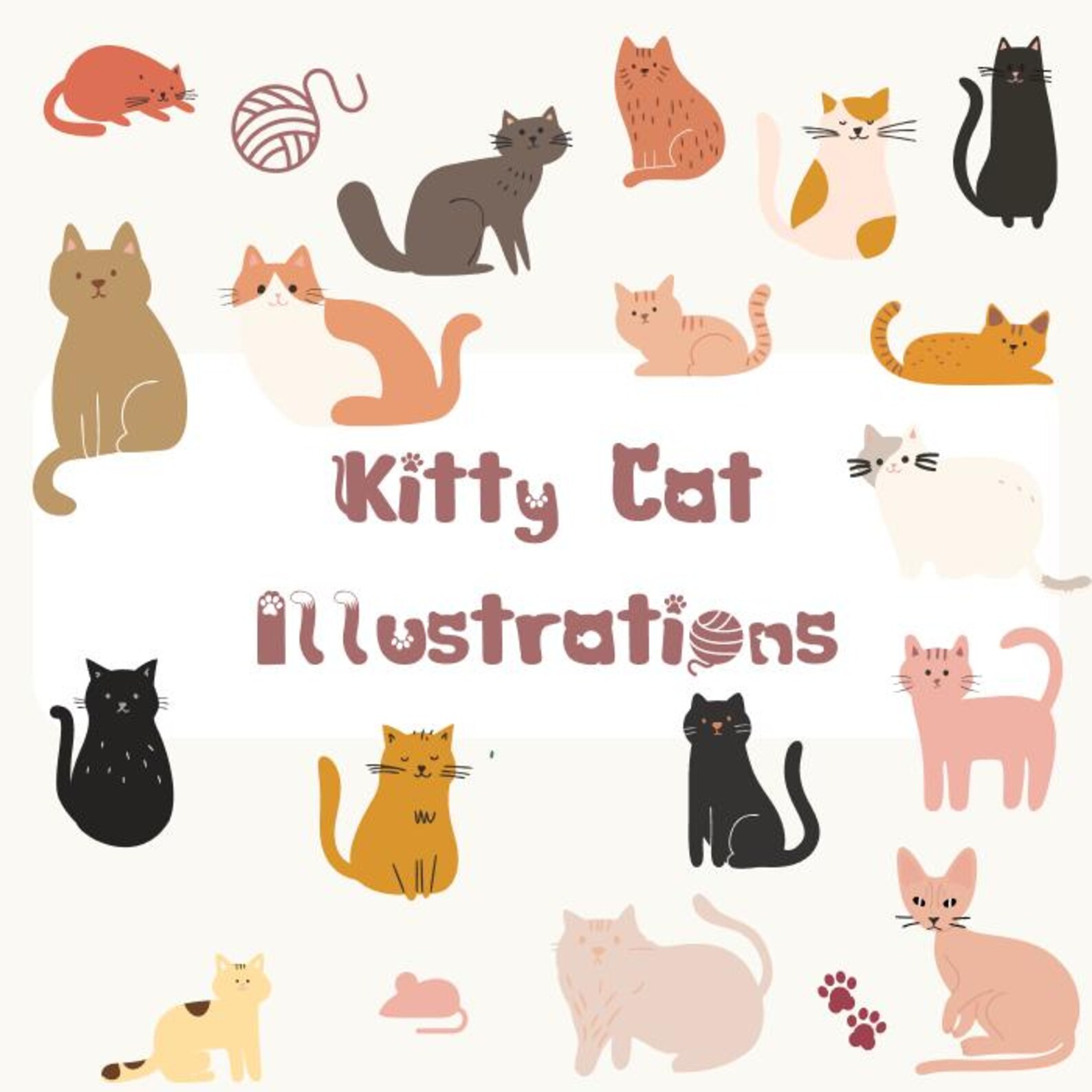 Kitty Cat Font SVG OTF PNG, Alphabet Doodle Letters Lettering Feline ...
