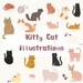 Kitty Cat Font SVG OTF PNG, Alphabet Doodle Letters Lettering Feline ...
